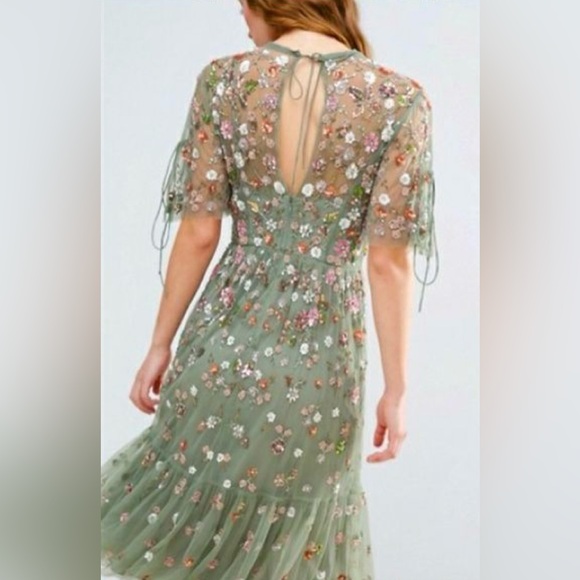 Needle & Thread | Dresses | Needle And Thread Bobbi Sage Green Floweret ...